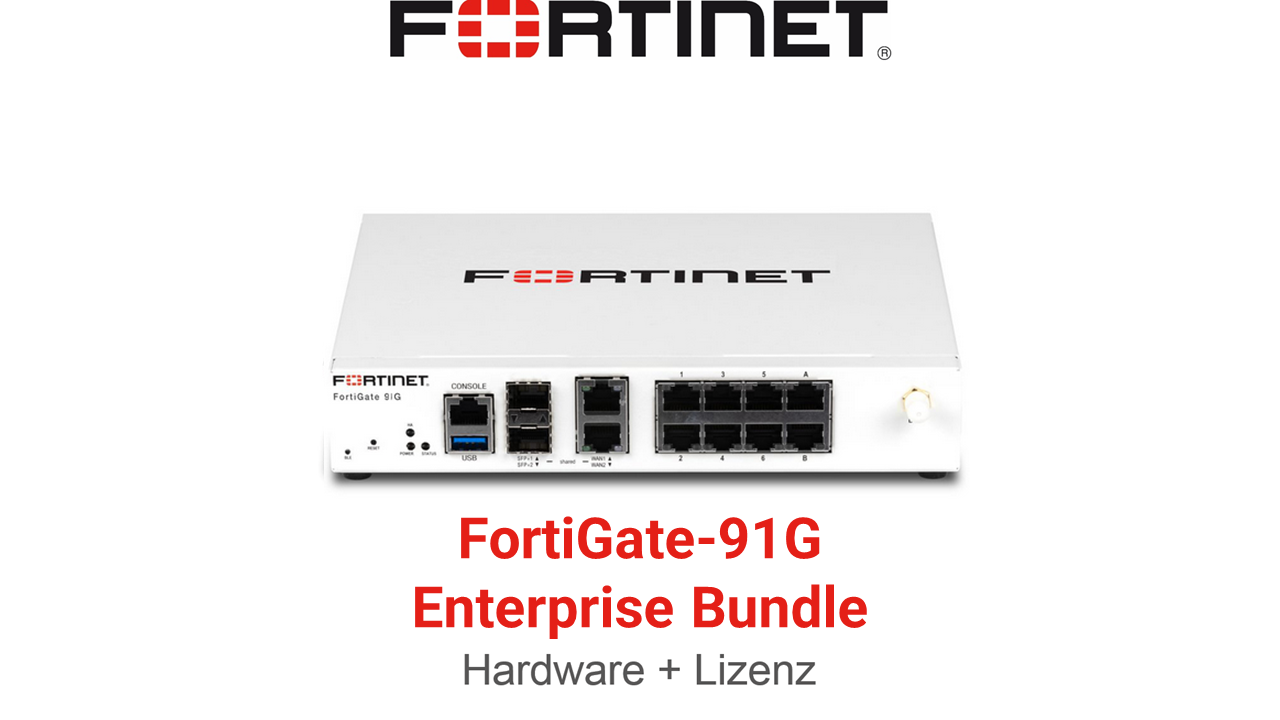 Fortinet FortiGate-91G - Enterprise Bundle (Hardware + Lizenz) | Enterprise Bundle | 3 Years | Yes